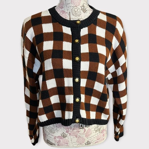 No brand / Not sure | Sweaters | Vintage Checker Print Crop Knit ...